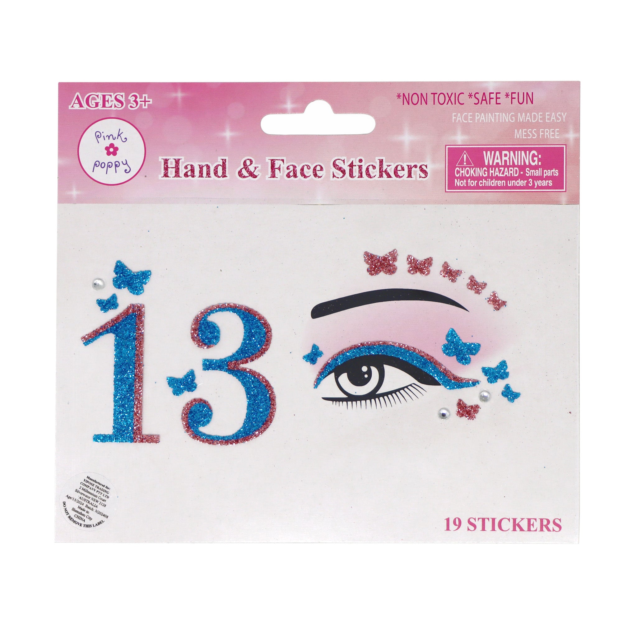 Romantics Thirteen Hand & Face Sticker | Pack of 6